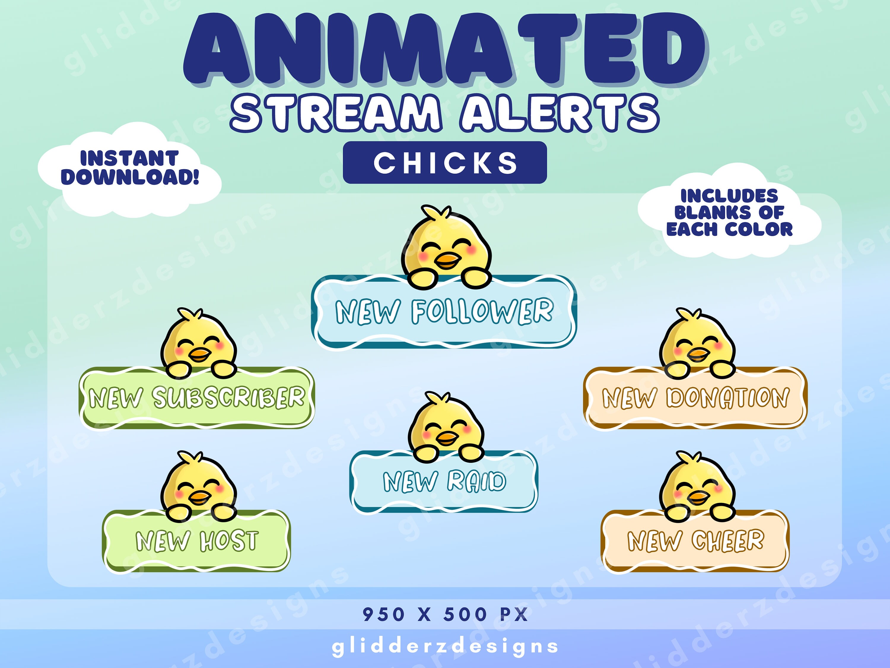 ANIMATED Twitch Alerts Chicks Chick Alerts Twitch Chick - Etsy