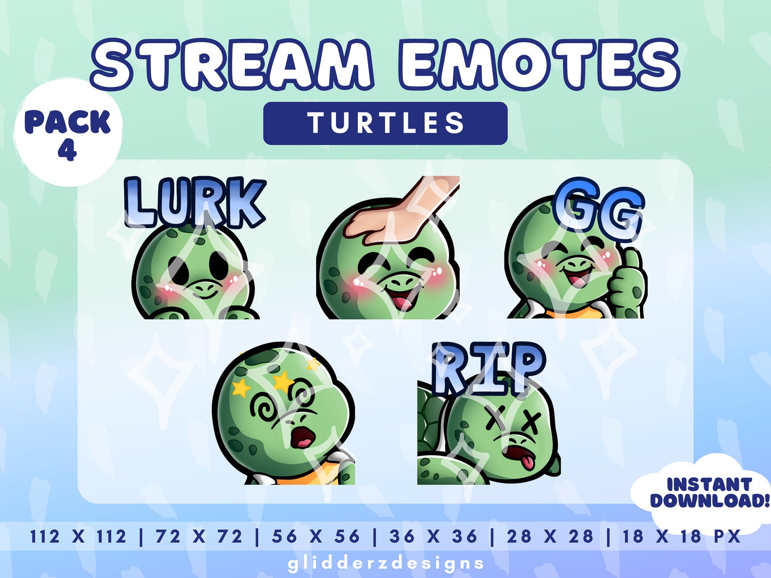 Turtle Emotes Twitch JUMBO Pack 1 20 Turtle Twitch Emotes - Etsy UK