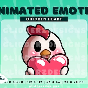 Chicken Heart Animated Twitch Emote | Chicken Animated Emote | Chicken ...