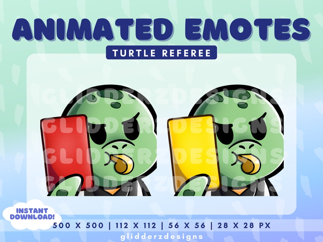 Turtle Referee Animated Emote | Red Card Twitch Emote | Cute Turtle ...