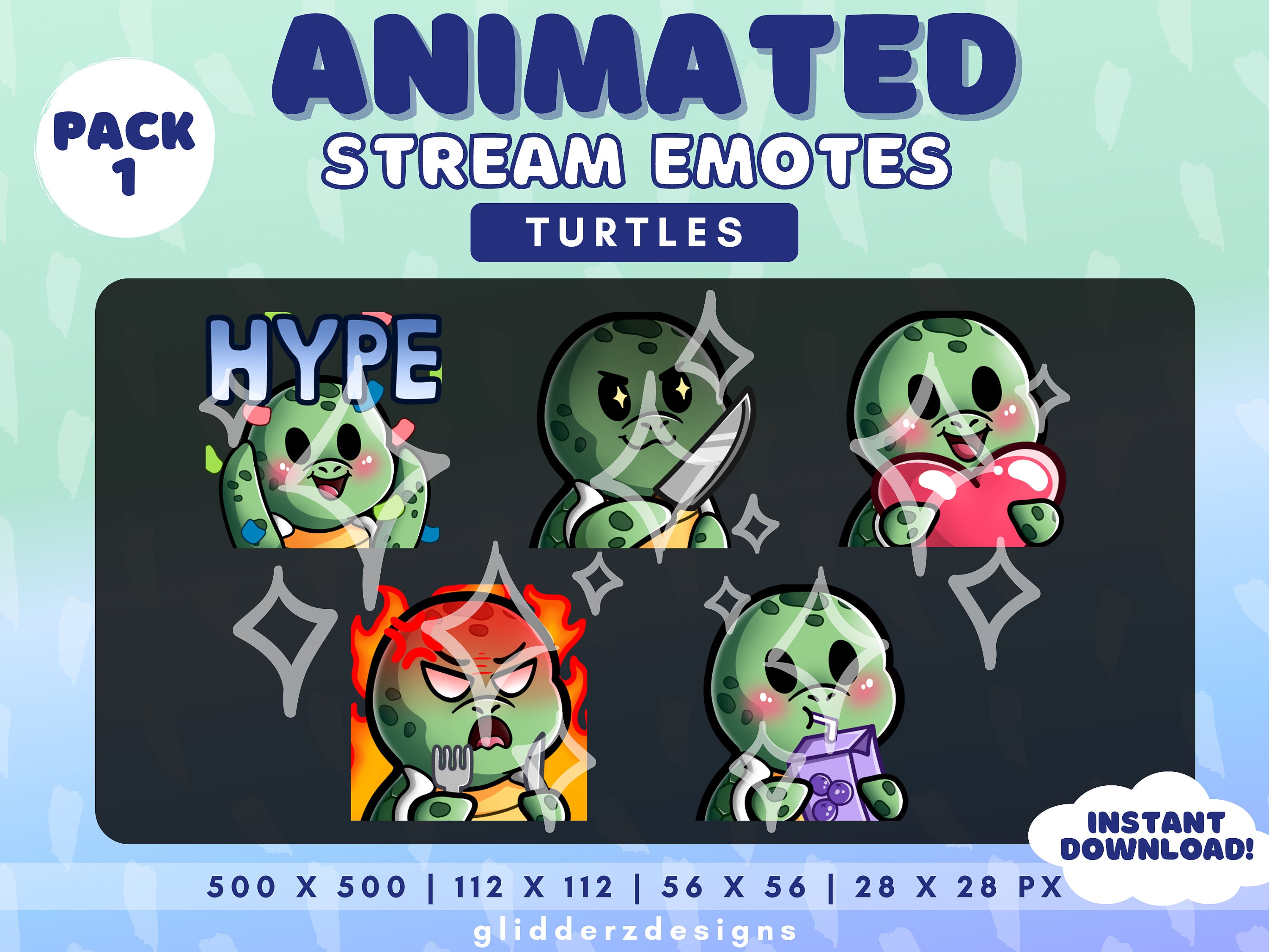 Twitch ANIMATED Emotes Turtle Emotes Twitch Turtle Discord - Etsy