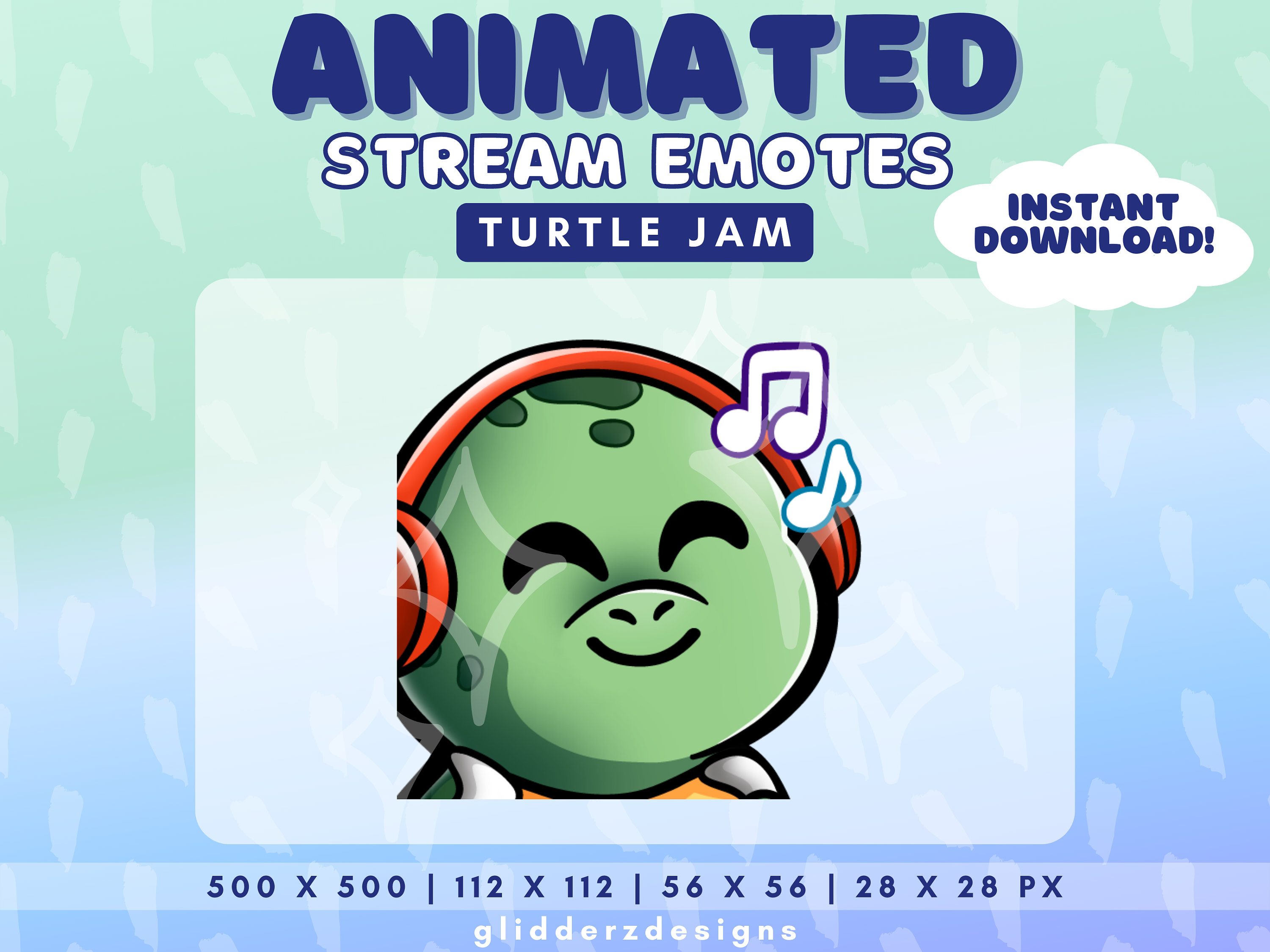 Turtle Jam Animated Emote Jam Animated Twitch Emote Turtle - Etsy