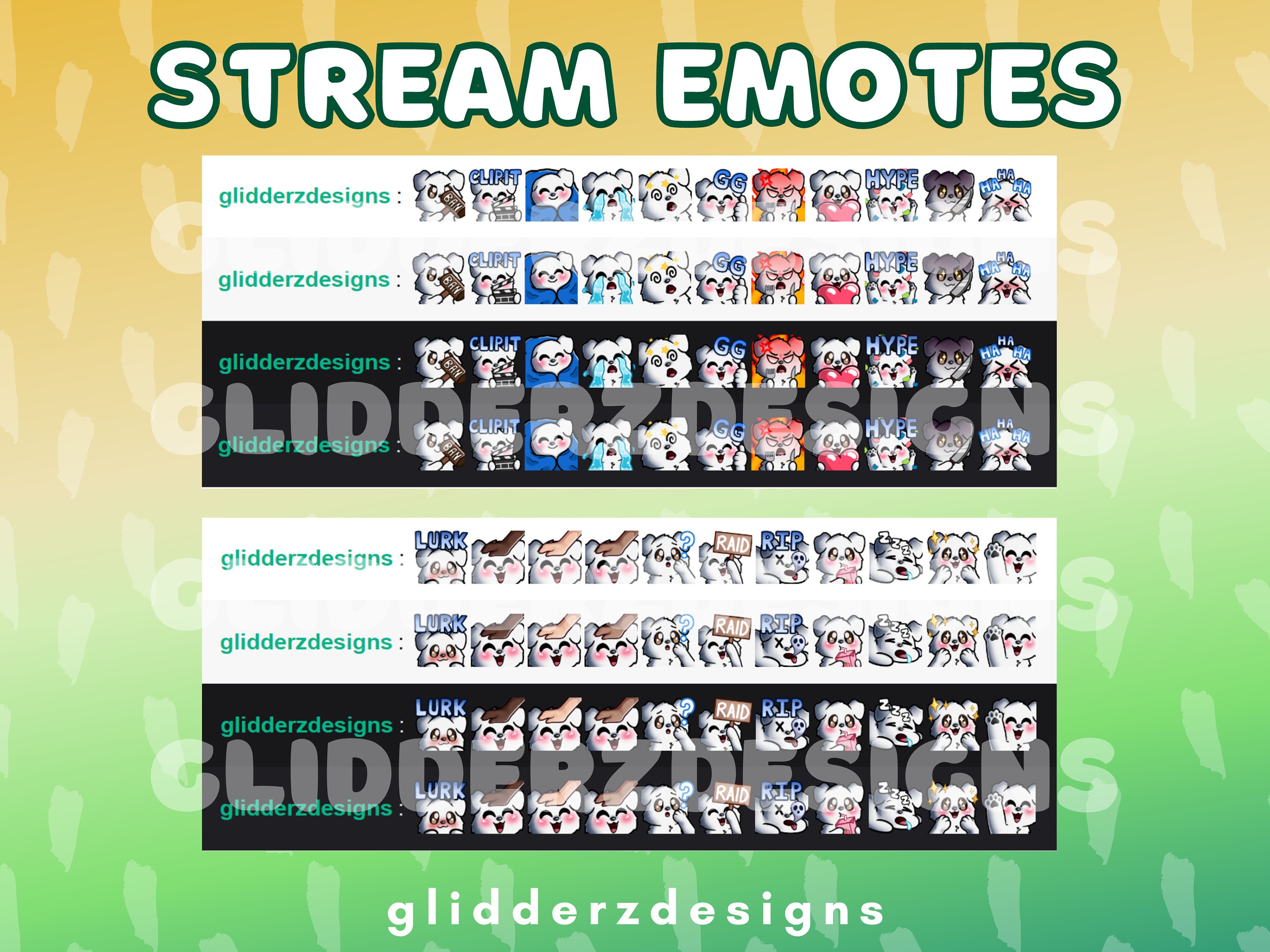 White Dog ANIMATED Emotes Jumbo Pack 1 | 20 Black Dog Twitch Emotes ...