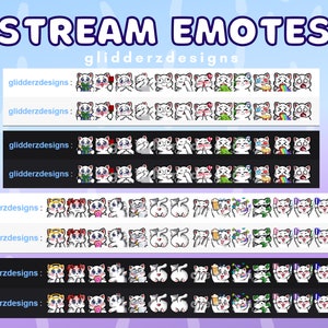 White Cat Twitch Emote Jumbo Pack 2 | White Cat Emotes | White Cat ...