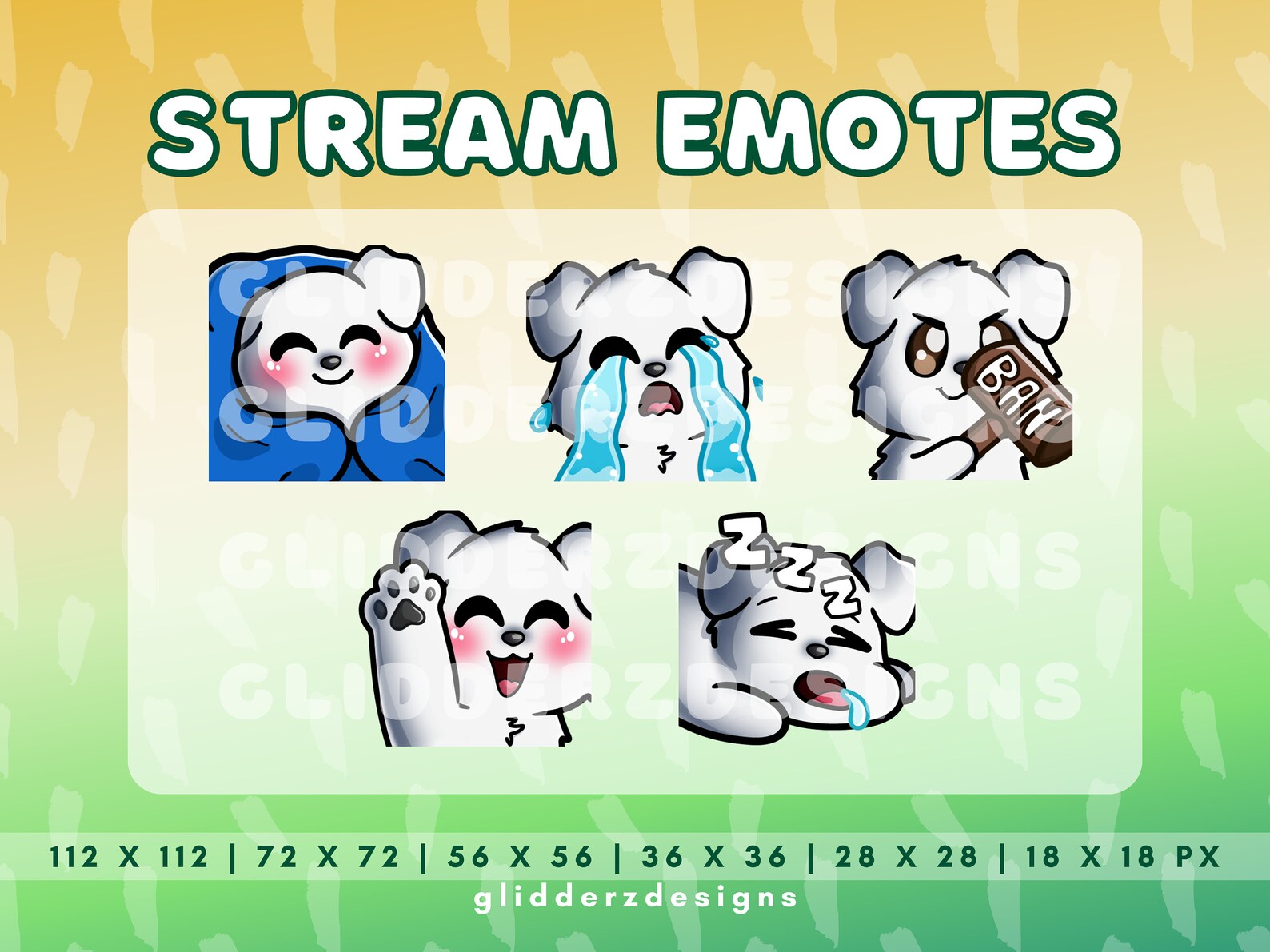 White Dog Emote Jumbo Pack 1 | 20 White Dog Twitch Emotes | Cute Puppy ...