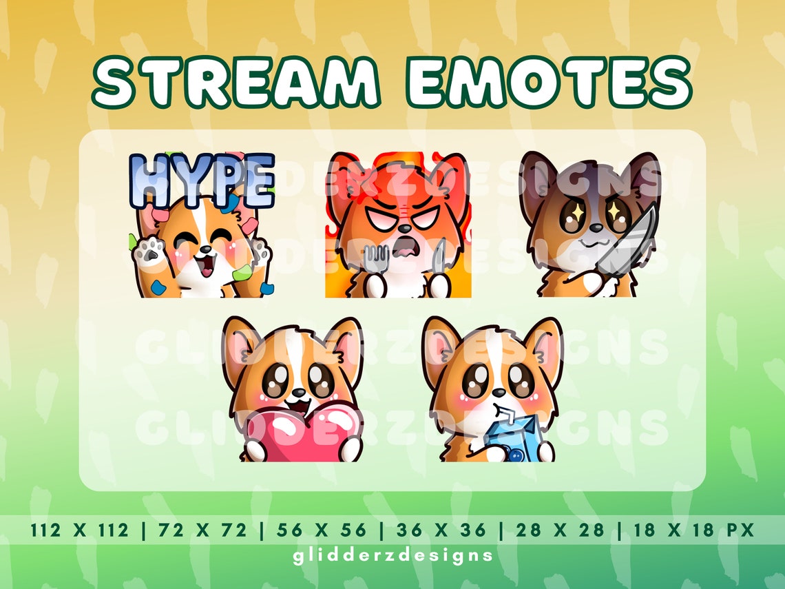 Corgi Emote Jumbo Pack 1 | 20 Corgi Twitch Emotes | Cute Puppy Emotes ...