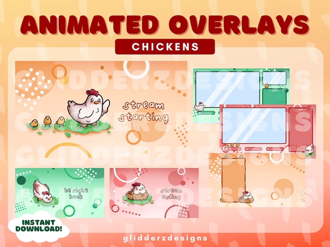 Chicken Animated Overlay | Chicken Twitch Overlay | Chick Twitch ...