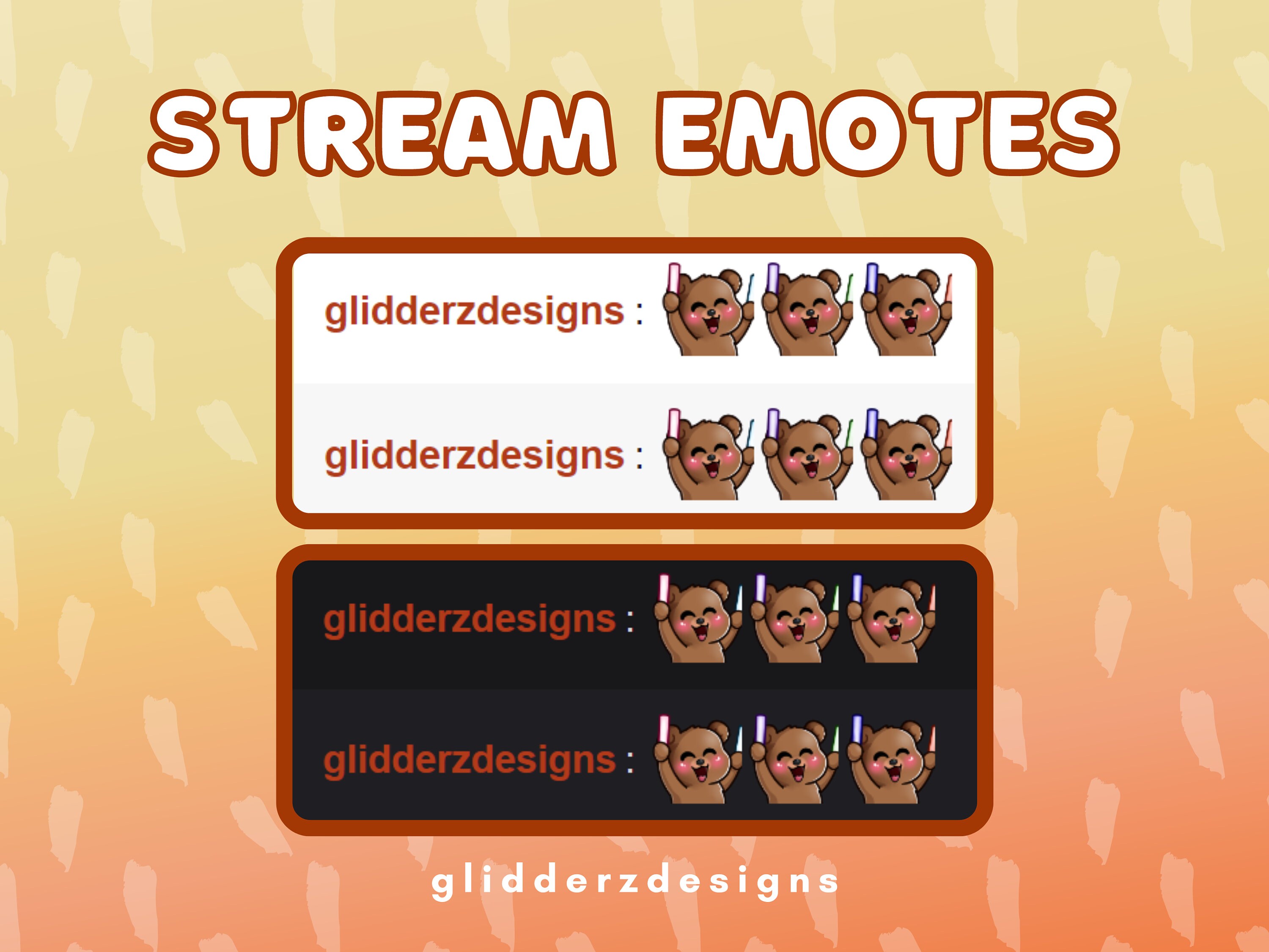 Brown Bear ANIMATED Rave Twitch Emote Bear Glow Stick Emote - Etsy