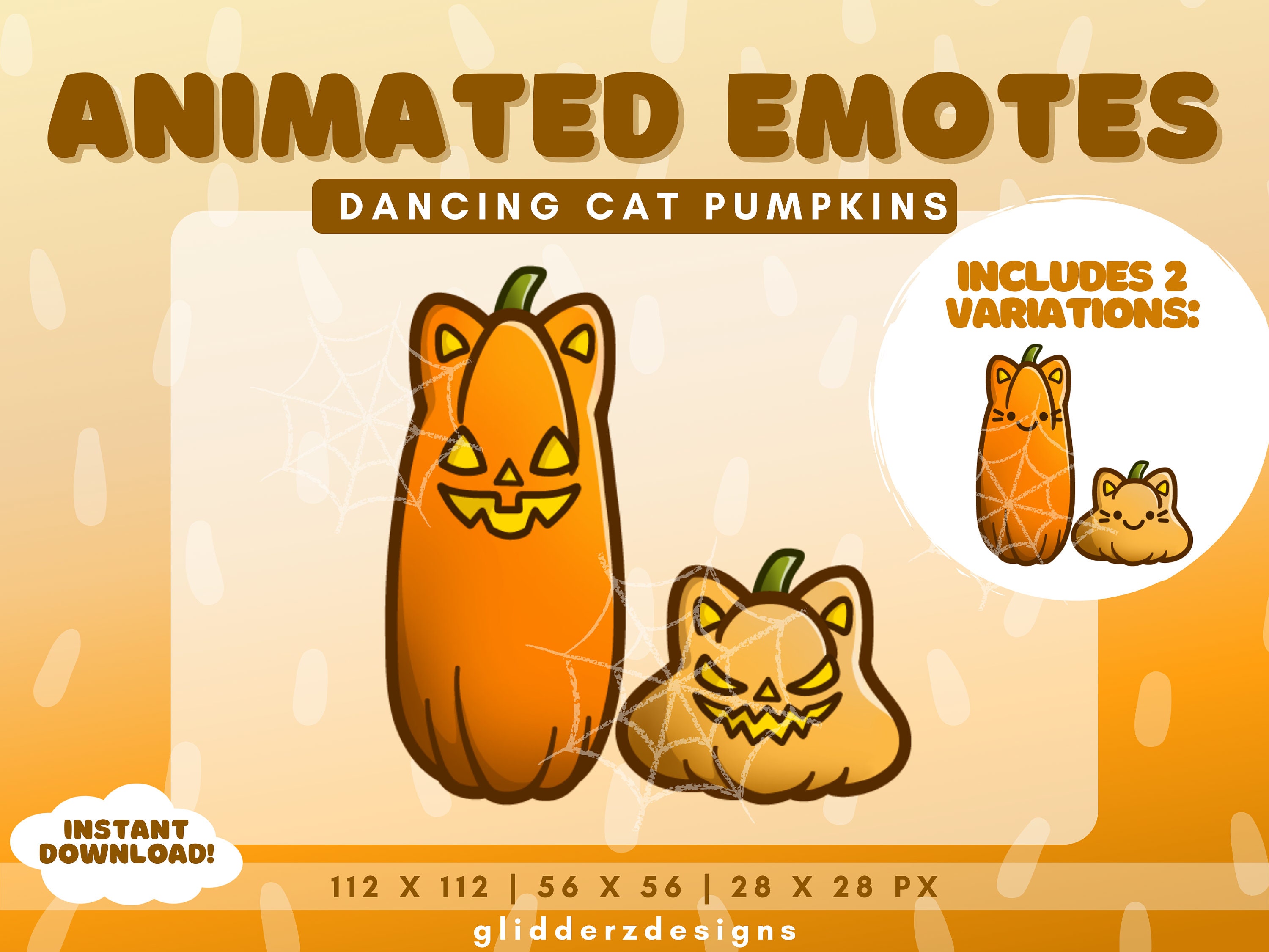 Cat Pumpkin ANIMATED Emote Dancing Pumpkin Animated Emote - Etsy