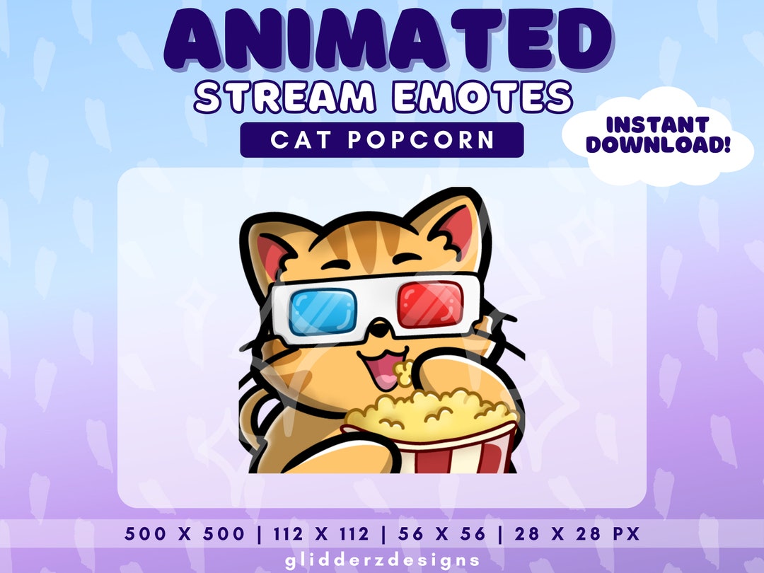 Orange Cat Popcorn Emote Animated Cat Eating Popcorn Animated Twitch ...