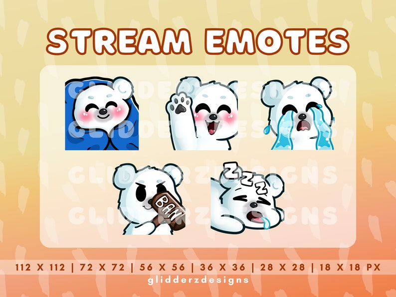 Polar Bear Emotes Twitch JUMBO Pack 1 | 20 Polar Bear Twitch Emotes ...