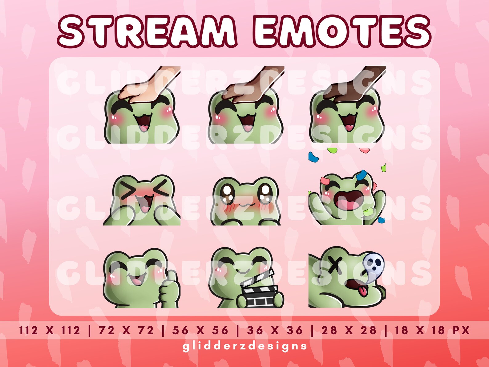 Frog Twitch Emote Jumbo Pack 1 20 Green Frog Emotes Cute - Etsy