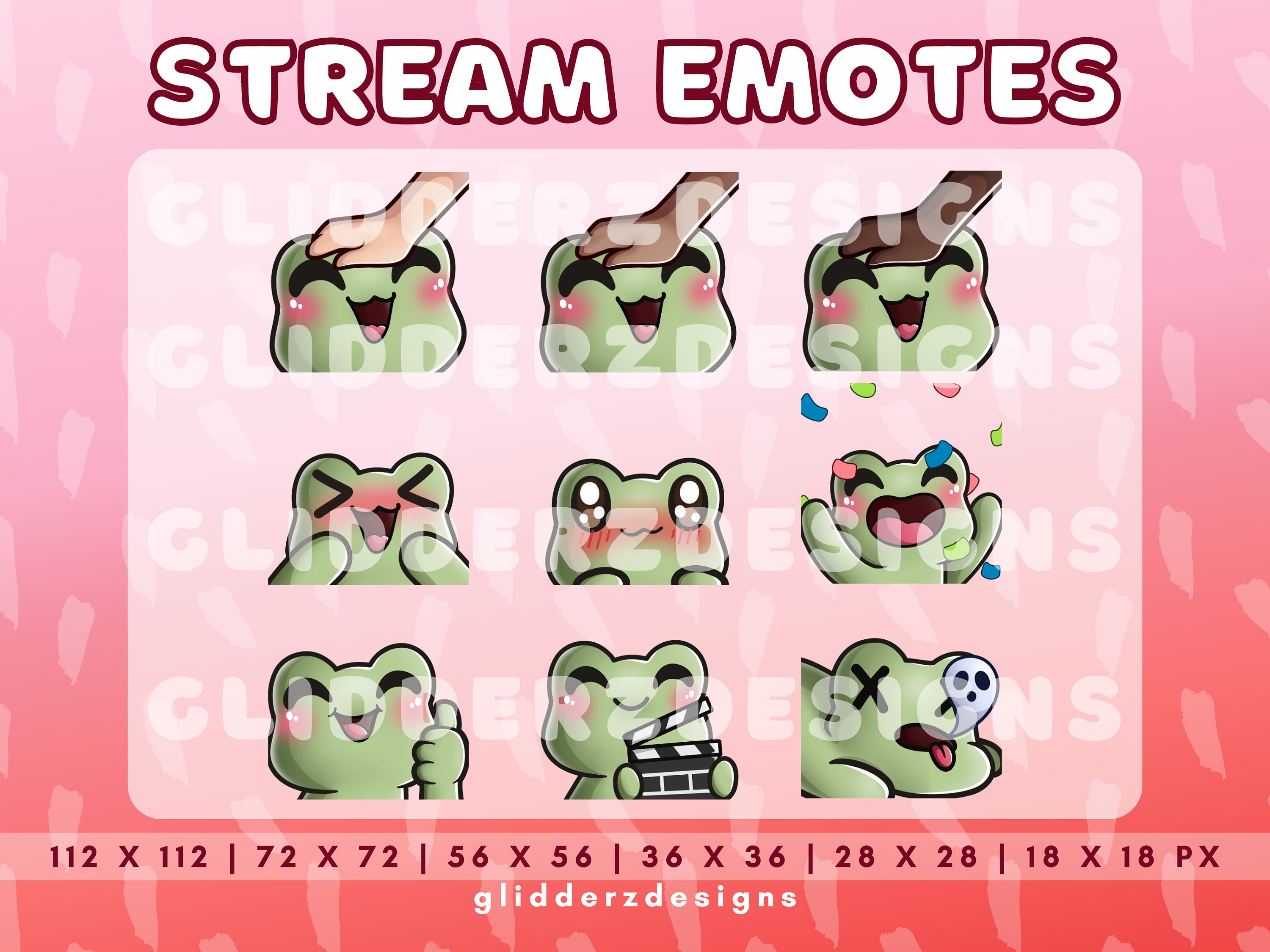 Frog Twitch Emote Jumbo Pack 1 20 Green Frog Emotes Cute - Etsy