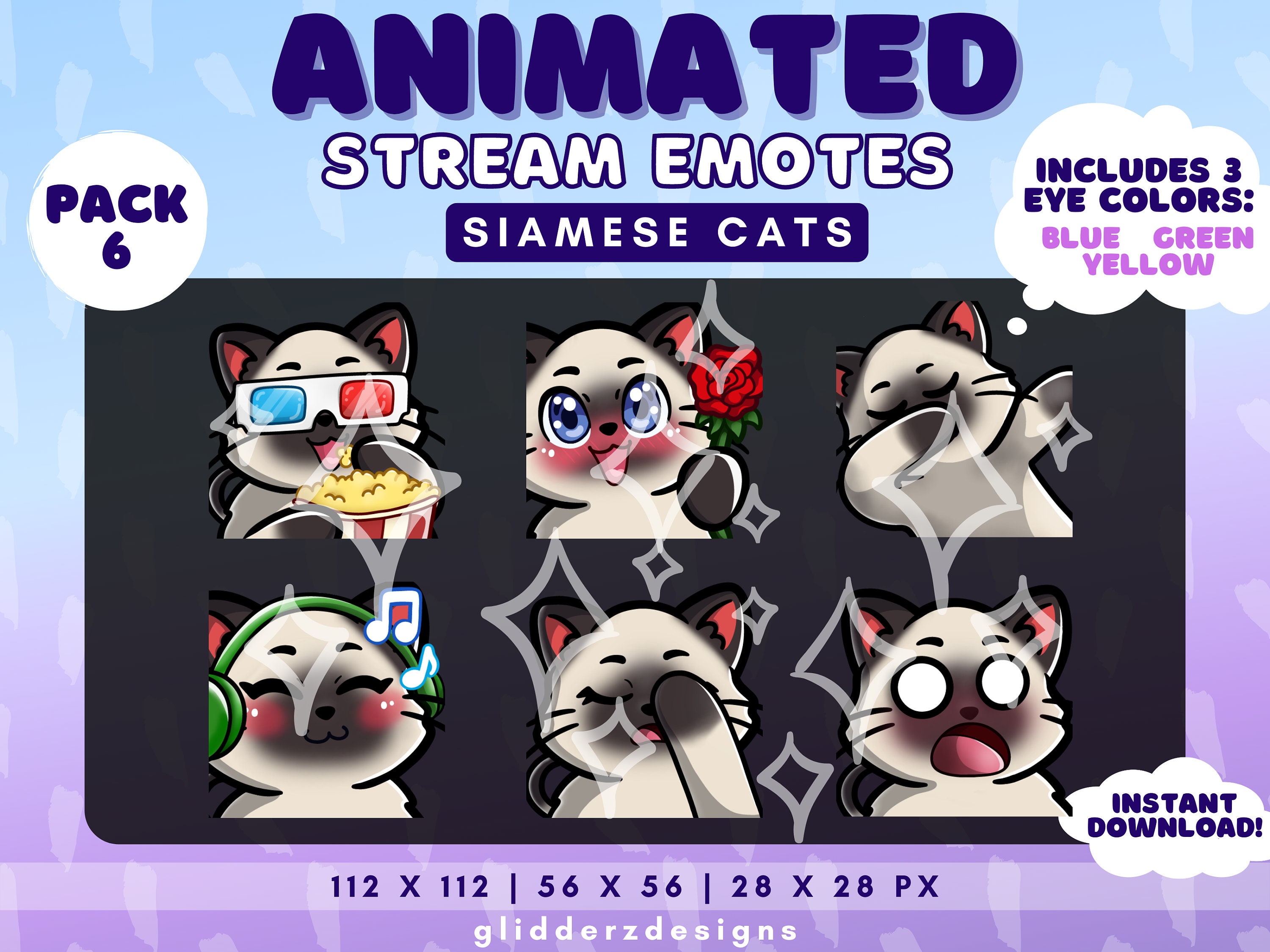 ANIMATED Twitch Emote Siamese Cat Siamese Cat Animated Emote - Etsy