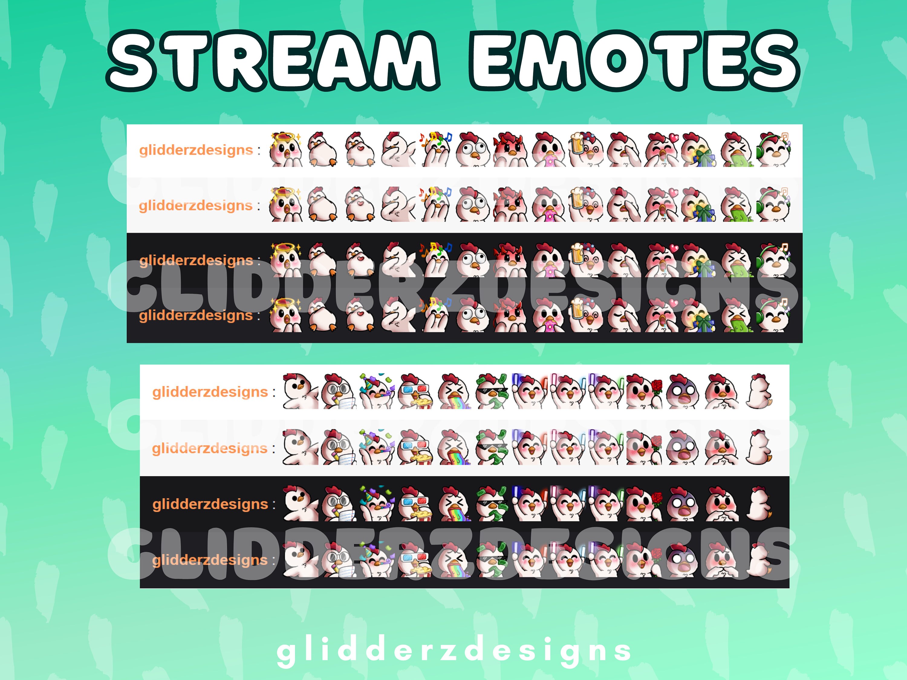 Chicken Twitch Emote Jumbo Pack 2 | Chicken Emotes | 24 Chicken Emotes ...