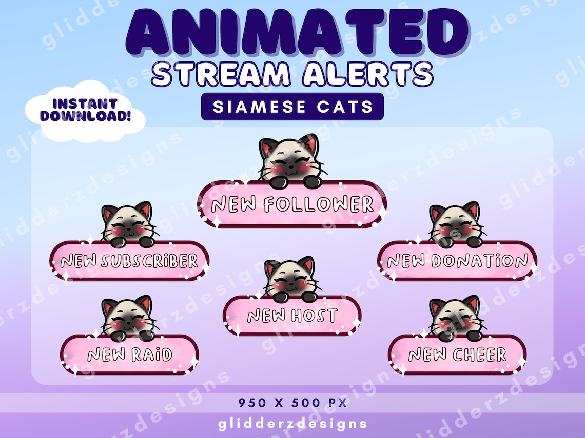 Cat Stream Alerts Twitch Cat Twitch ANIMATED Alerts - Etsy