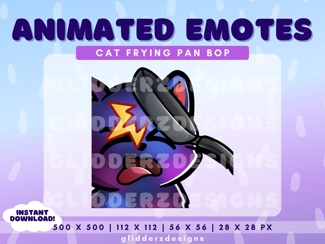 Galaxy Cat Bop Animated Emote | Frying Pan Emote Twitch | Cute Cat ...