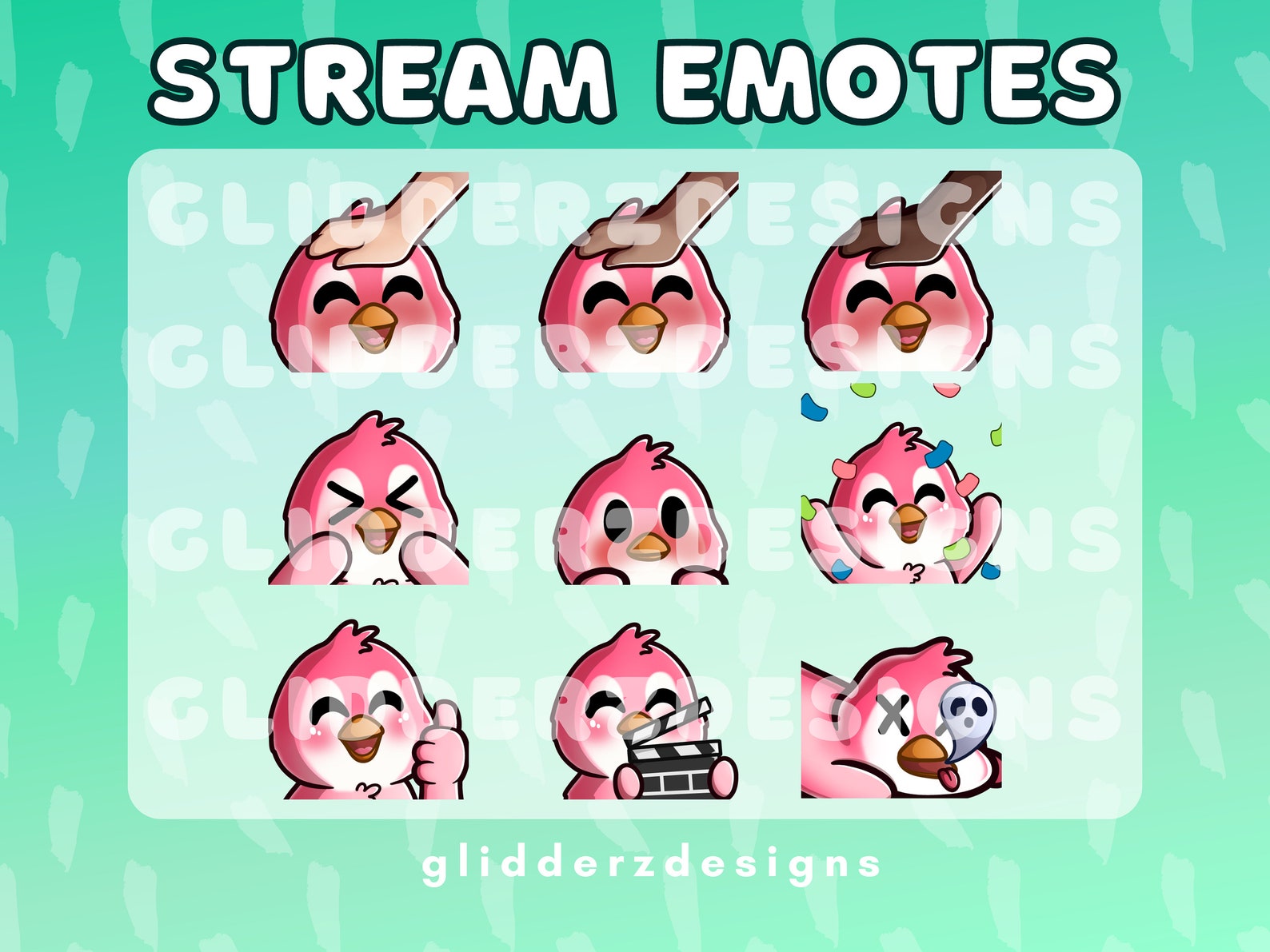 Pink Penguin Twitch Emote JUMBO Pack 1 20 Pink Penguin - Etsy