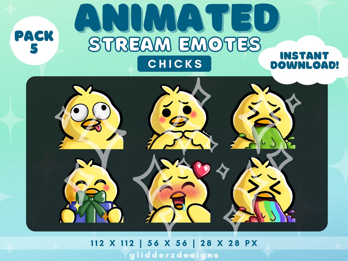 Animated Chick Emotes | Chick Twitch Emotes Animated | Chick Animated ...