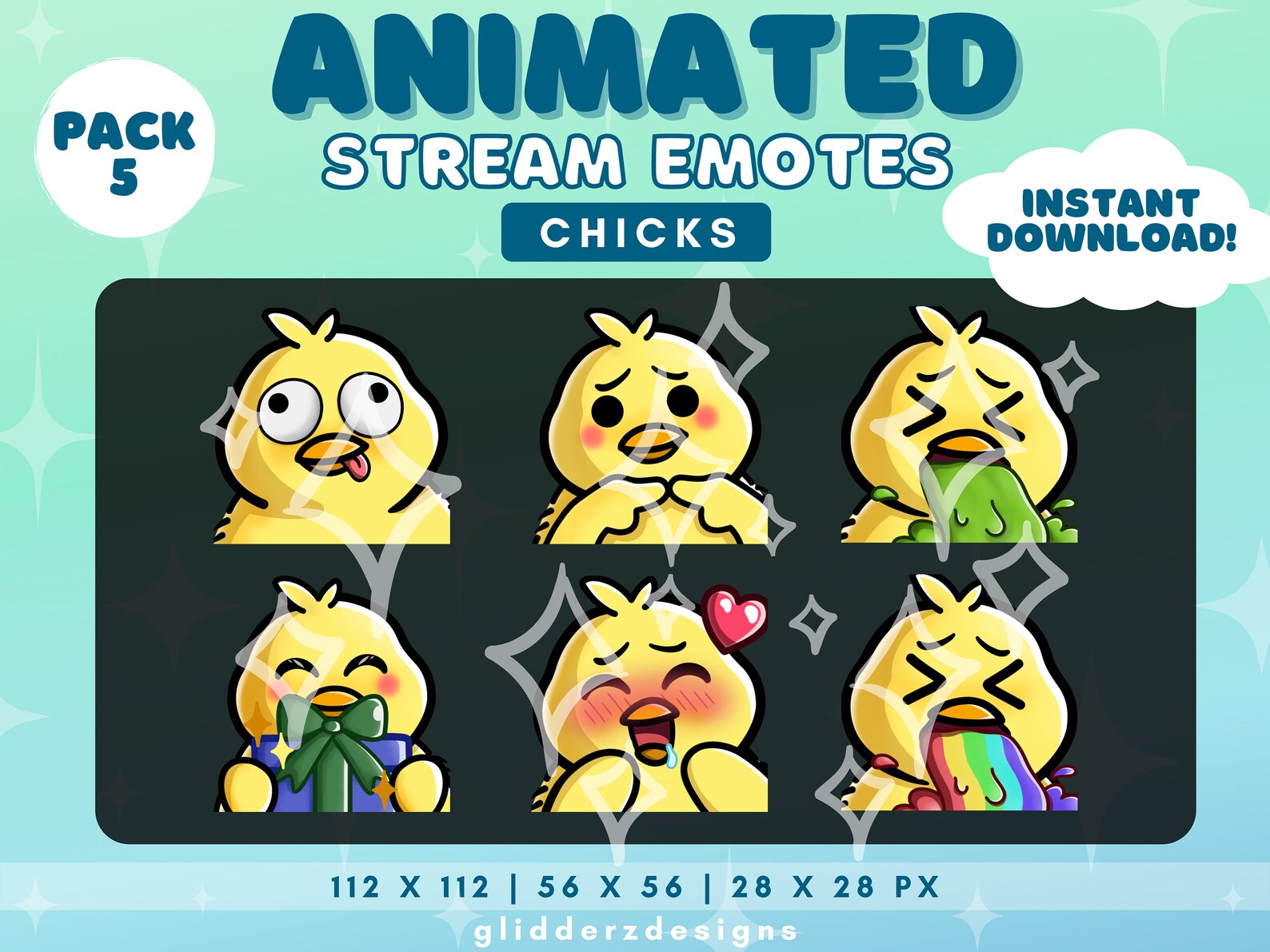 Animated Chick Emotes Chick Twitch Emotes Animated Chick - Etsy