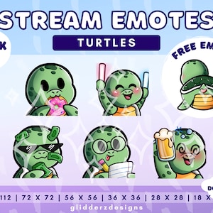 Turtle Twitch Emote Jumbo Pack 2 | Sea Turtle Emotes | 24 Turtle Emotes ...