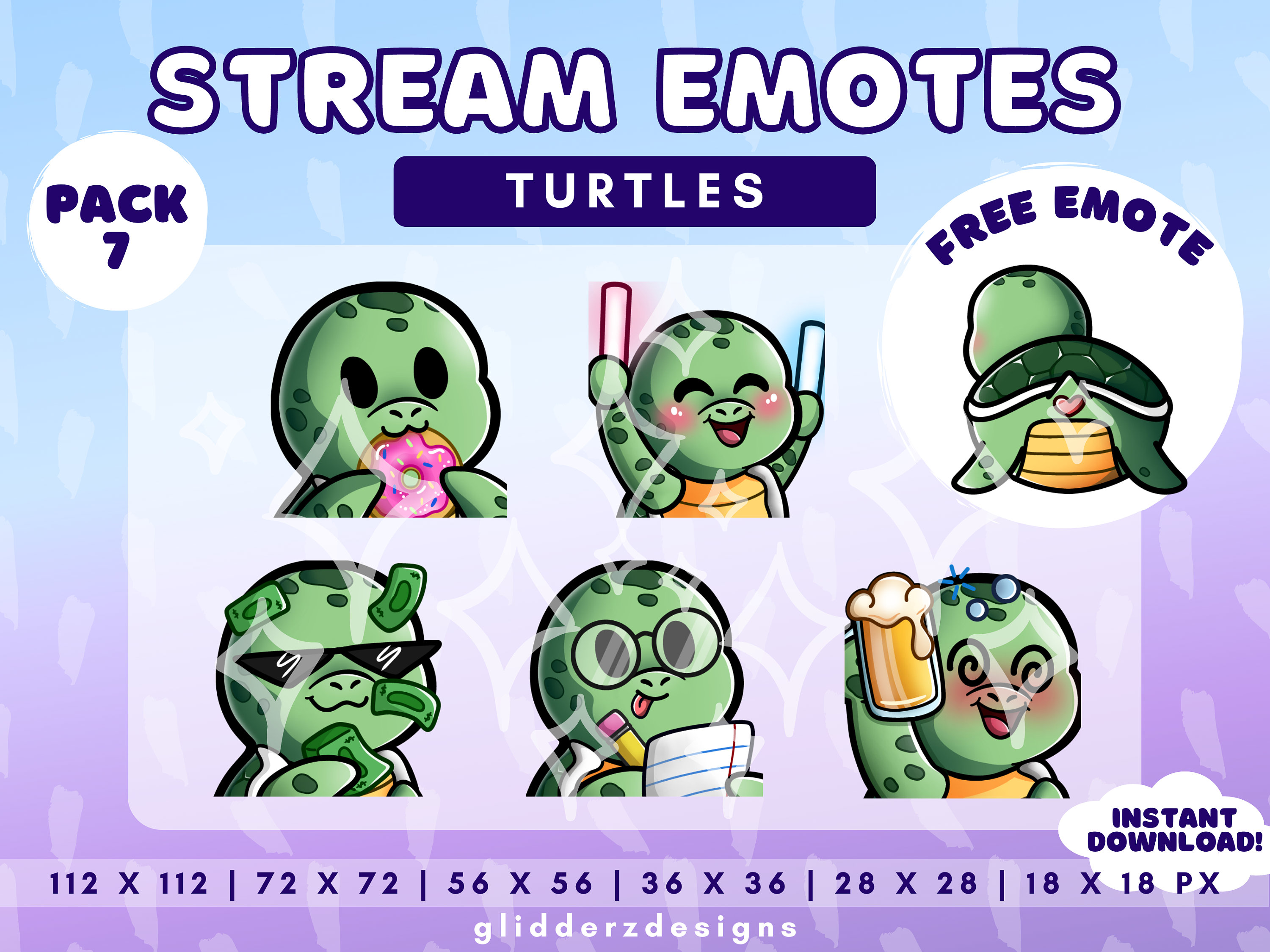 Turtle Twitch Emote Jumbo Pack 2 Sea Turtle Emotes 24 - Etsy Singapore