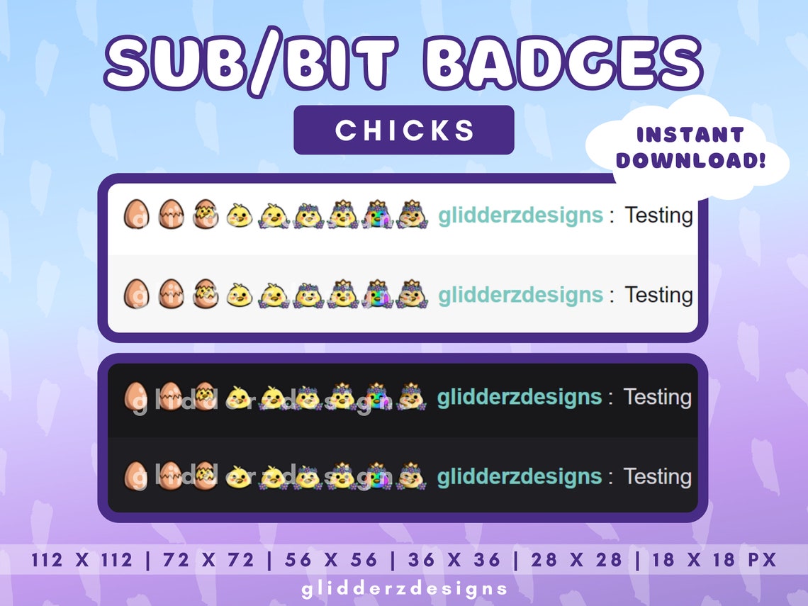 Chick Sub Badges Twitch Chick Twitch Badges Chick Stream | Etsy