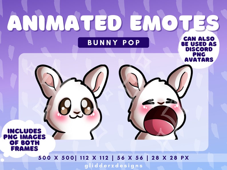 White Bunny Pop Emote Animated | Bunny Pop Cat Emote | Pop Animated ...