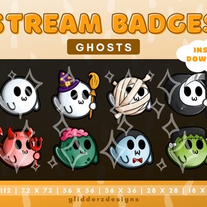 Ghost Sub Badges Twitch | Ghost Twitch Badges | Cute Ghost Badges and ...