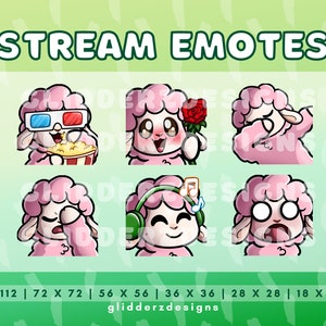 Pink Sheep Twitch Emote Jumbo Pack 2 | Pink Sheep Emotes | 24 Pink ...