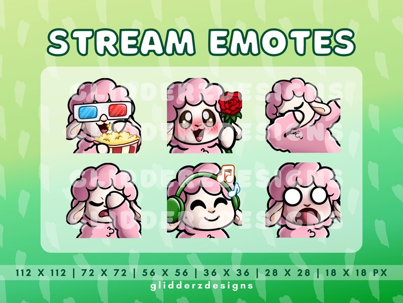 Pink Sheep Twitch Emote Jumbo Pack 2 | Pink Sheep Emotes | 24 Pink ...