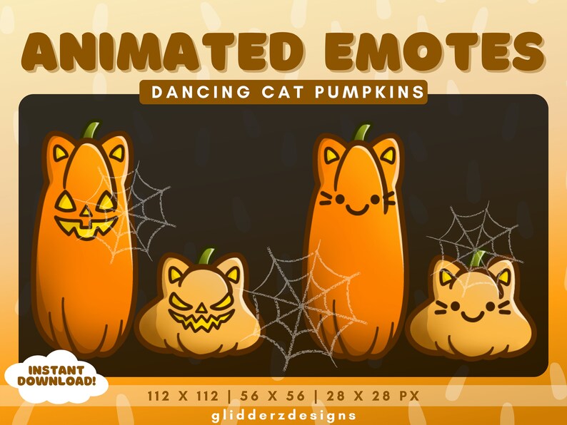 Cat Pumpkin ANIMATED Emote Dancing Pumpkin Animated Emote - Etsy