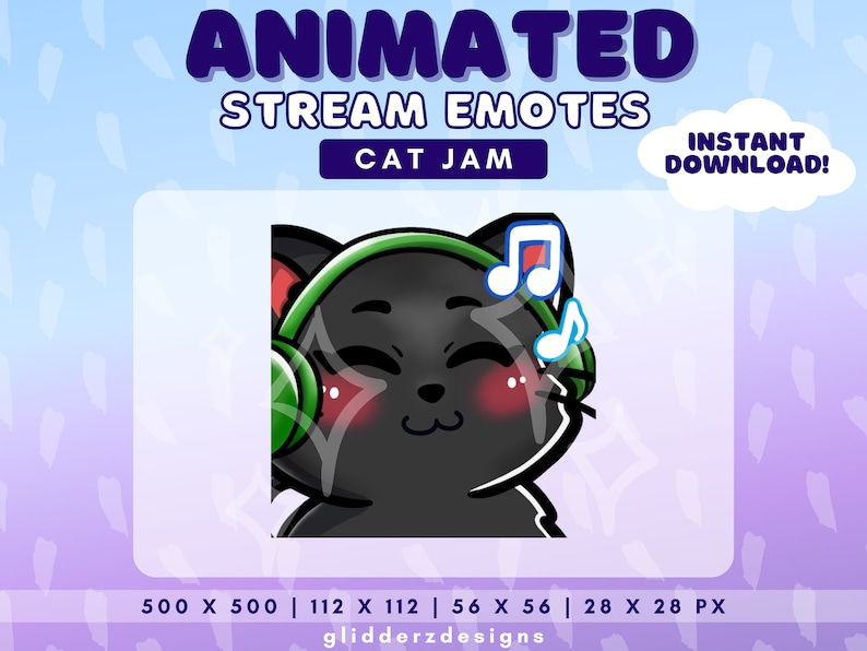 Cat Jam Animated Emote | Jam Animated Twitch Emote | Cat Music Emote ...