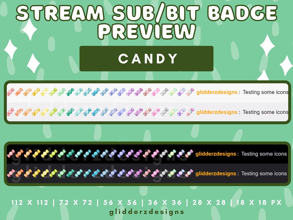 Candy Twitch Sub Badge | Candy Stream Badge | Twitch Food Bit Badge ...