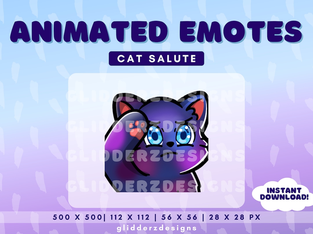 Galaxy Cat Salute Animated Emote | Cosmic Cat Animated Emote | Salute ...