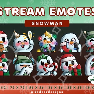 Snowman Twitch Emote 10-pack | Snowman Christmas Twitch Emotes ...