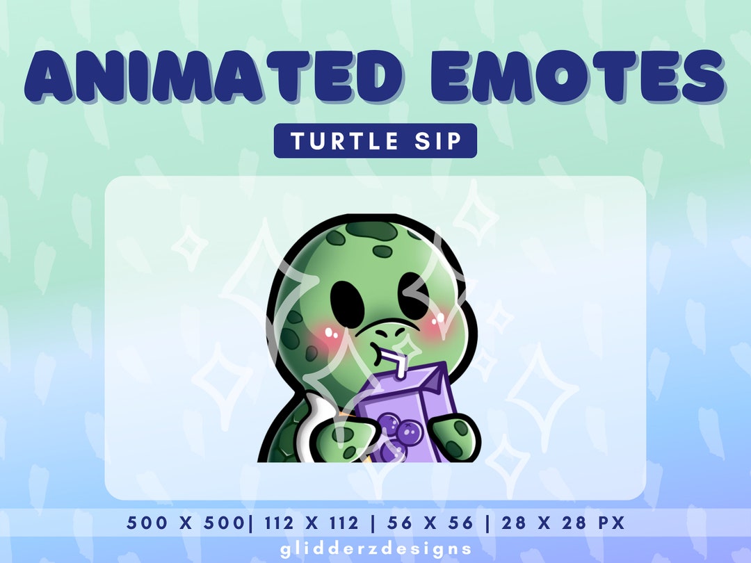 Turtle Animated Sip Emote | Twitch Animated Emote Turtle | Turtle ...