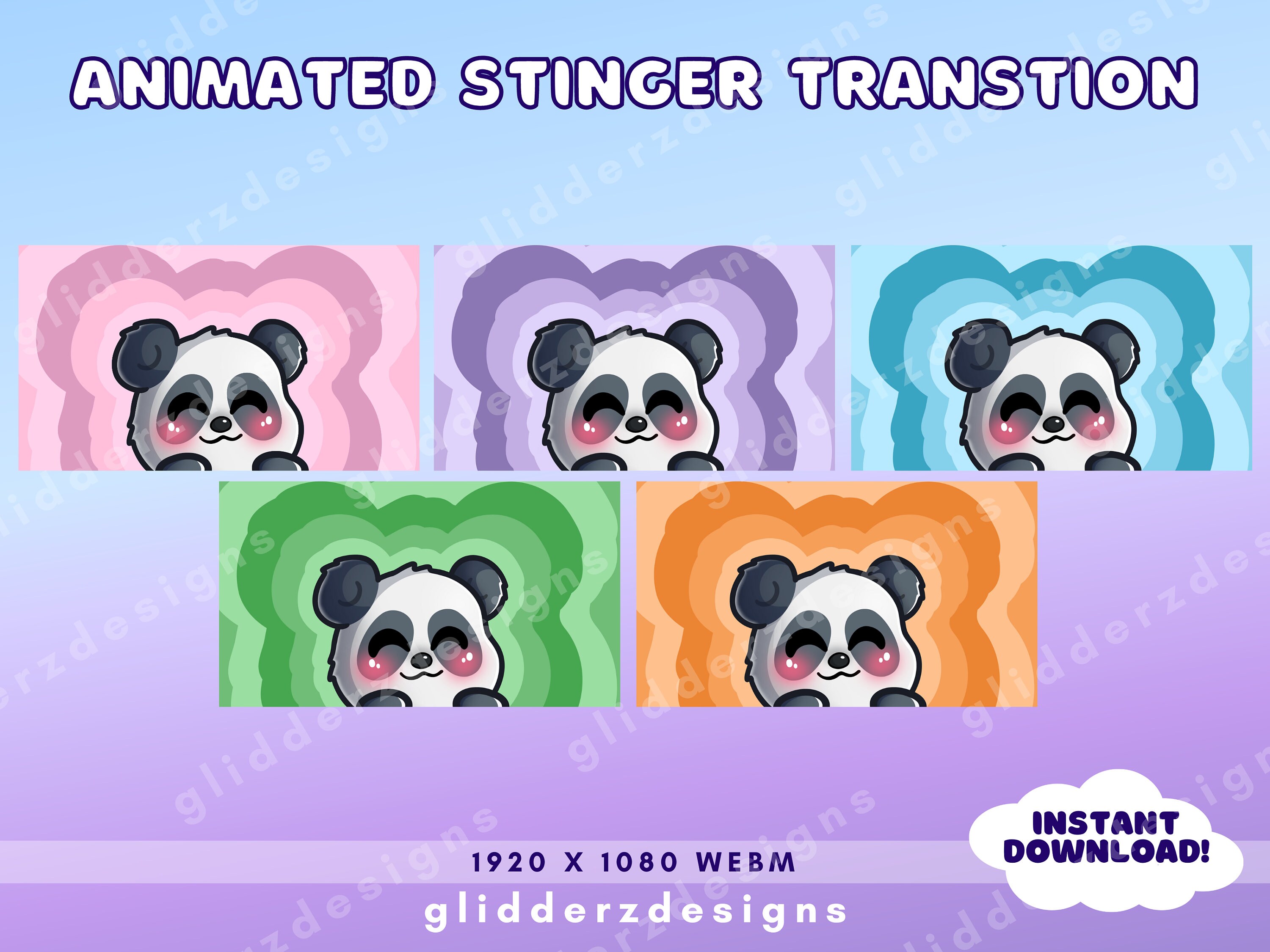 Panda Twitch Stinger Transition Panda Stream Transition - Etsy