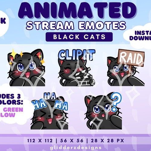 Animated Cat Emote Cat Meme Twitch Emotes Black and White - Etsy