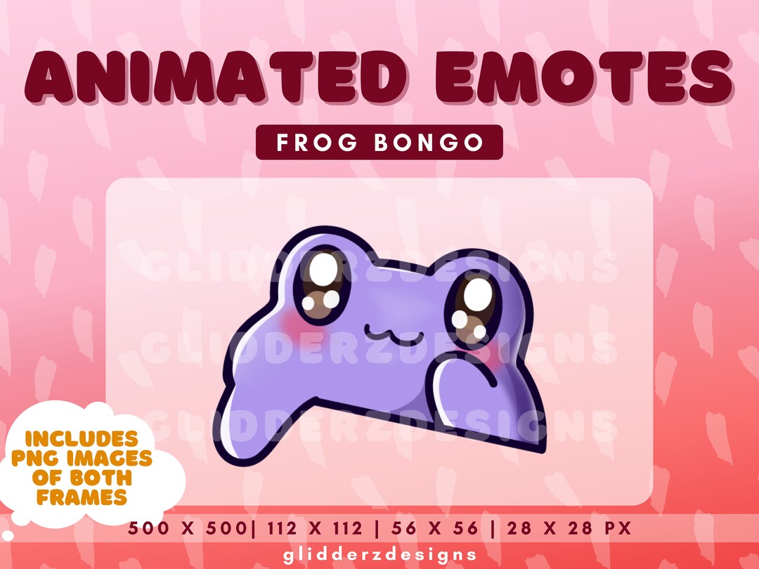 Purple Frog Bongo Twitch Emote Animated | Frog Bongo Animated Emote ...