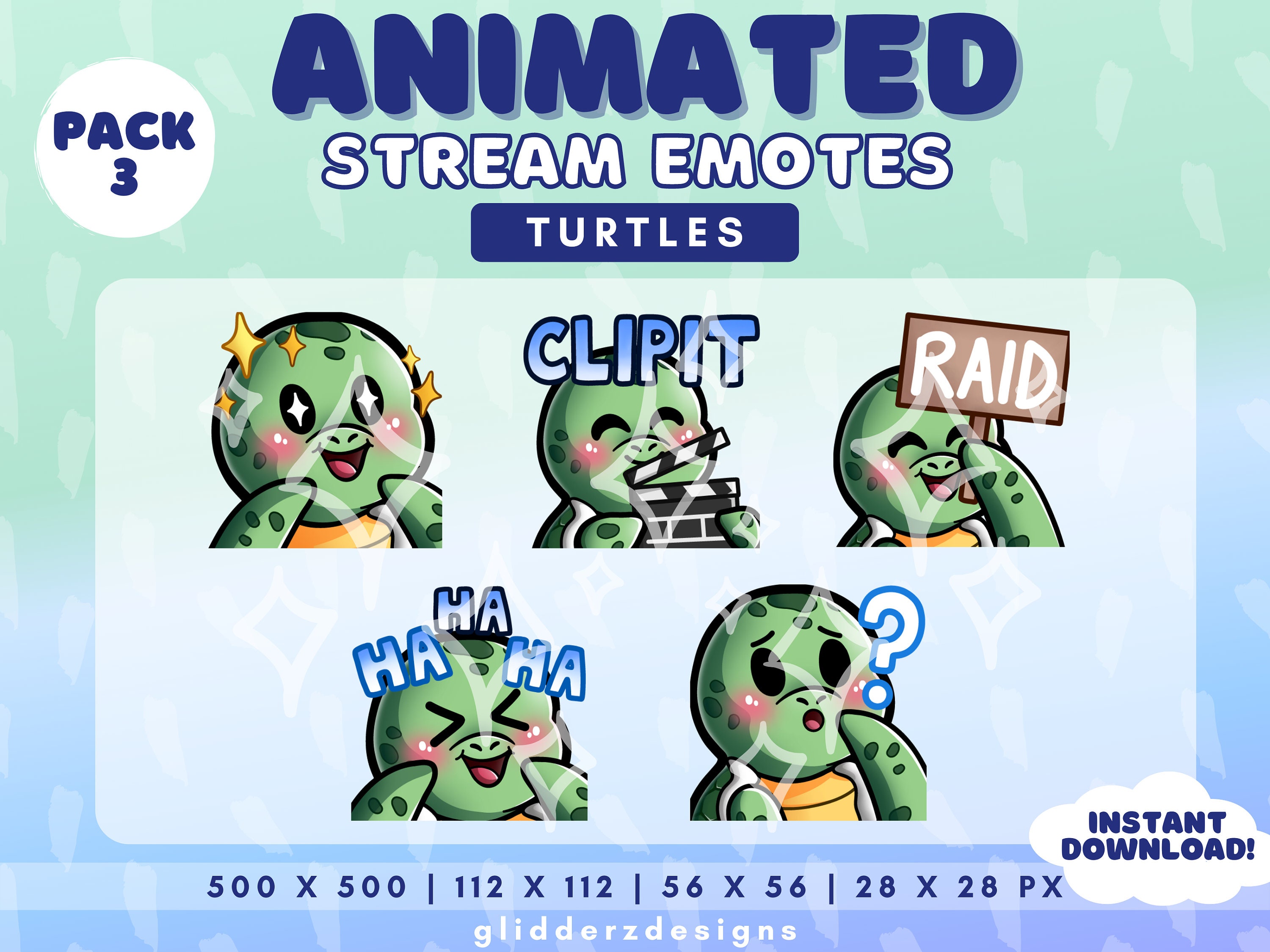 Turtle ANIMATED Twitch Emotes Twitch ANIMATED Emote Turtle - Etsy