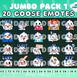 Goose Emote Twitch JUMBO Pack 1 | 20 Goose Twitch Emotes | Cute Goose ...