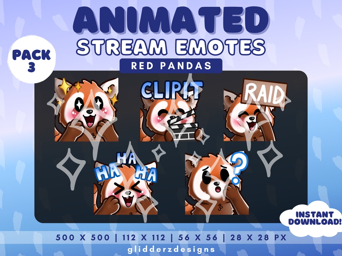Animated Twitch Emote Red Panda Pack 3 Red Panda Animated - Etsy