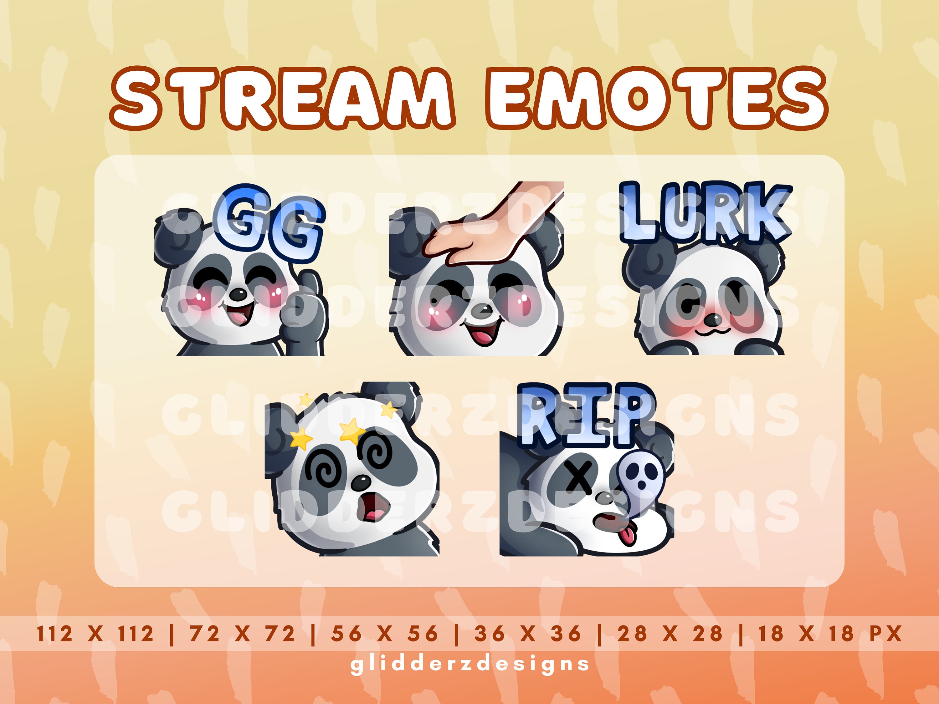 Panda Emotes Twitch JUMBO Pack 1 | 20 Panda Twitch Emotes | Cute Panda ...