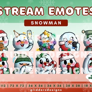 Snowman Twitch Emote 10-pack | Snowman Christmas Twitch Emotes ...