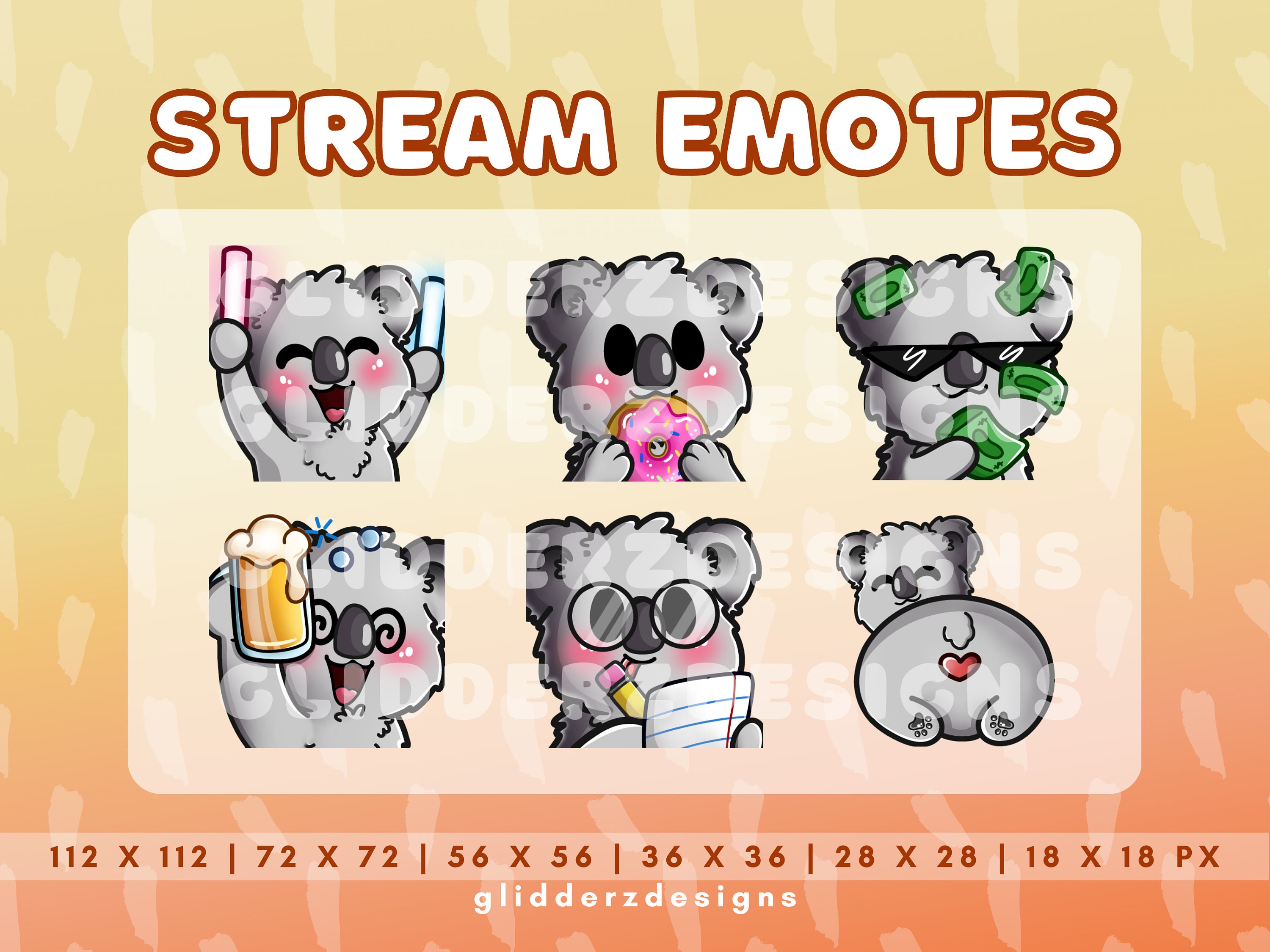 Koala Twitch Emote Jumbo Pack 2 | Koala Emotes | 24 Koala Emotes for ...
