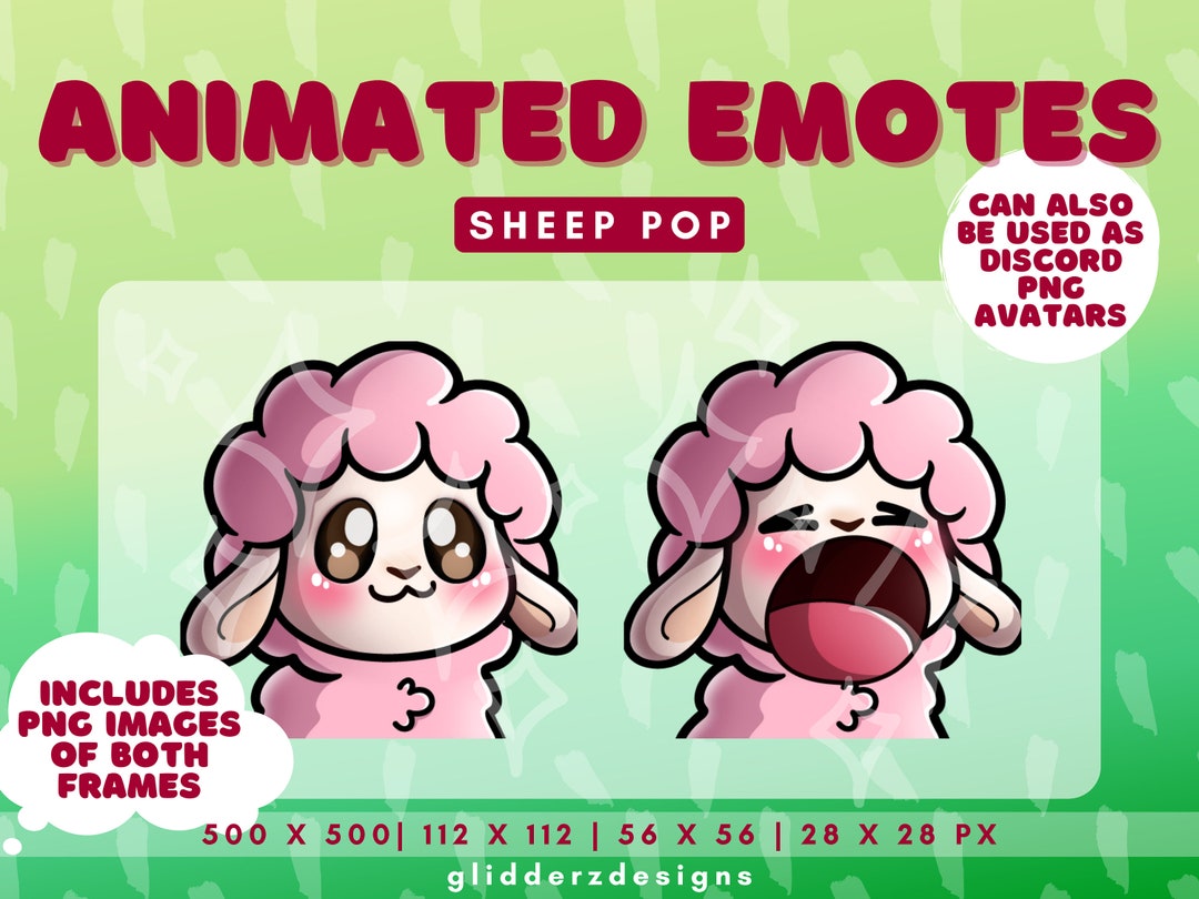 Pink Sheep Pop Emote Animated | Sheep Pop Cat Emote | Pop Animated ...