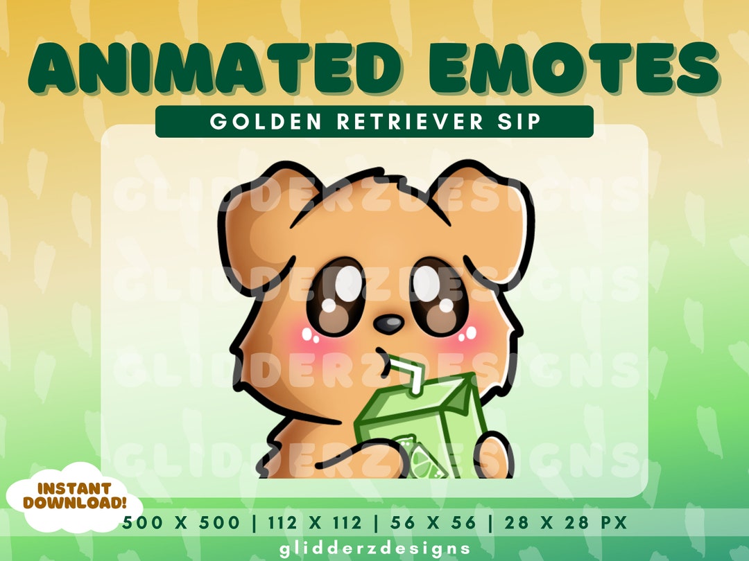 Sip Animated Twitch Emote Golden Retriever Animated Emote Sip Twitch ...