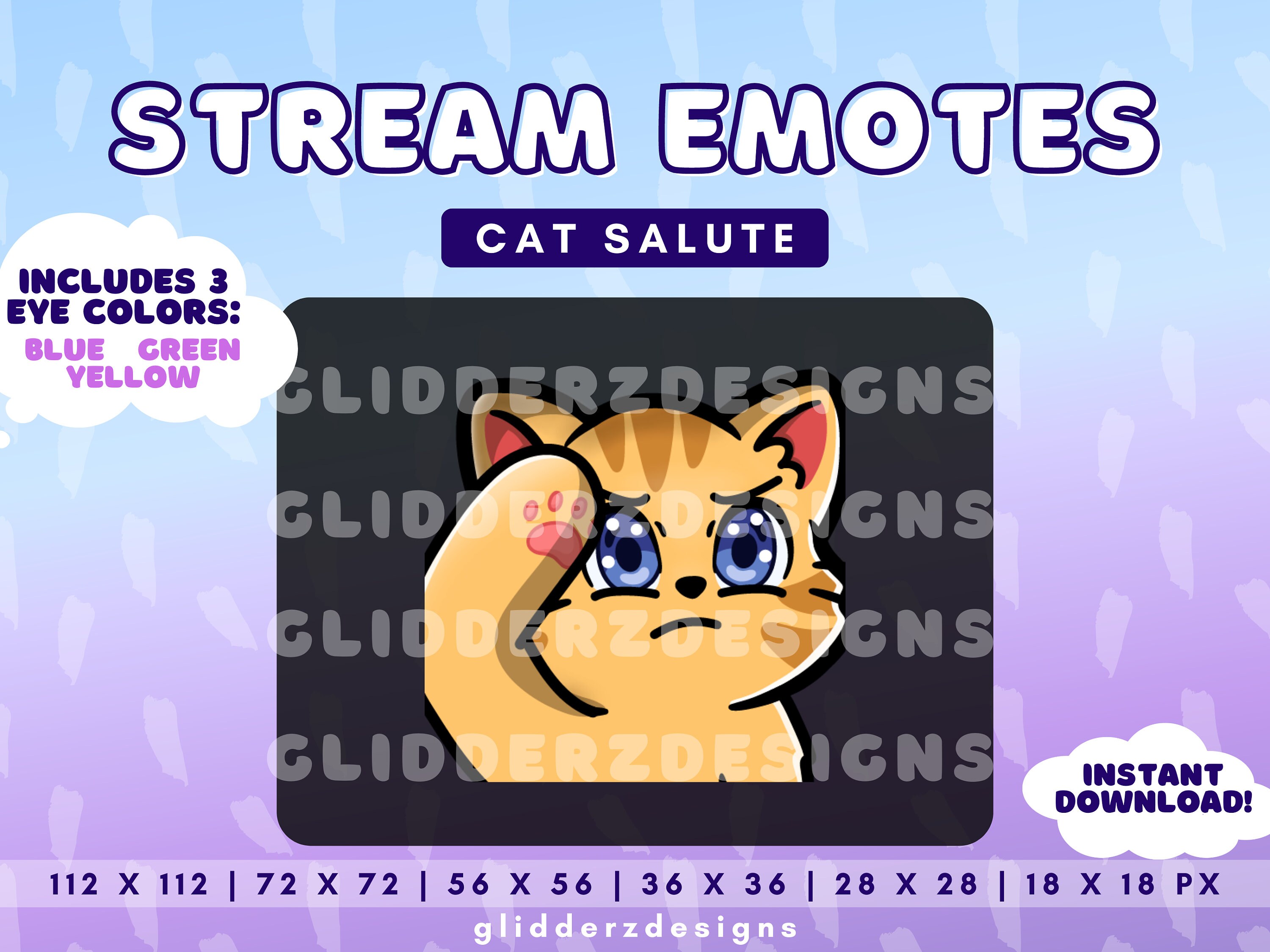 Orange Cat Salute Twitch Emote Orange Cat Salute Emote for - Etsy