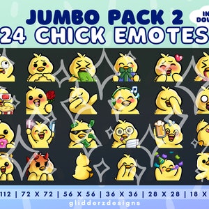 Chick Twitch Emote Jumbo Pack 2 | Cute Chick Emotes | Chicken Discord ...